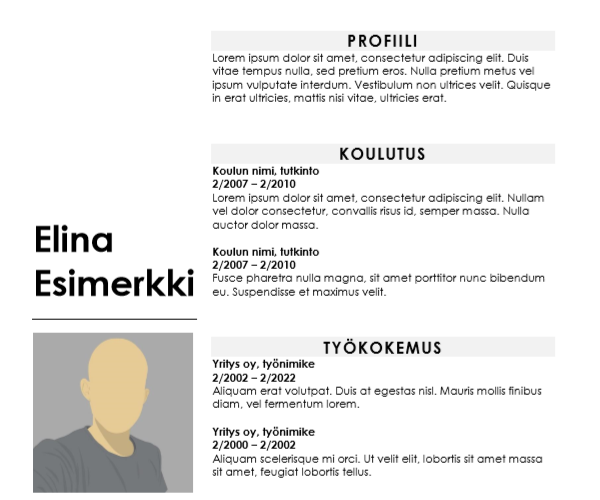 Amisrekry | CV eli ansioluettelo | Amisrekry